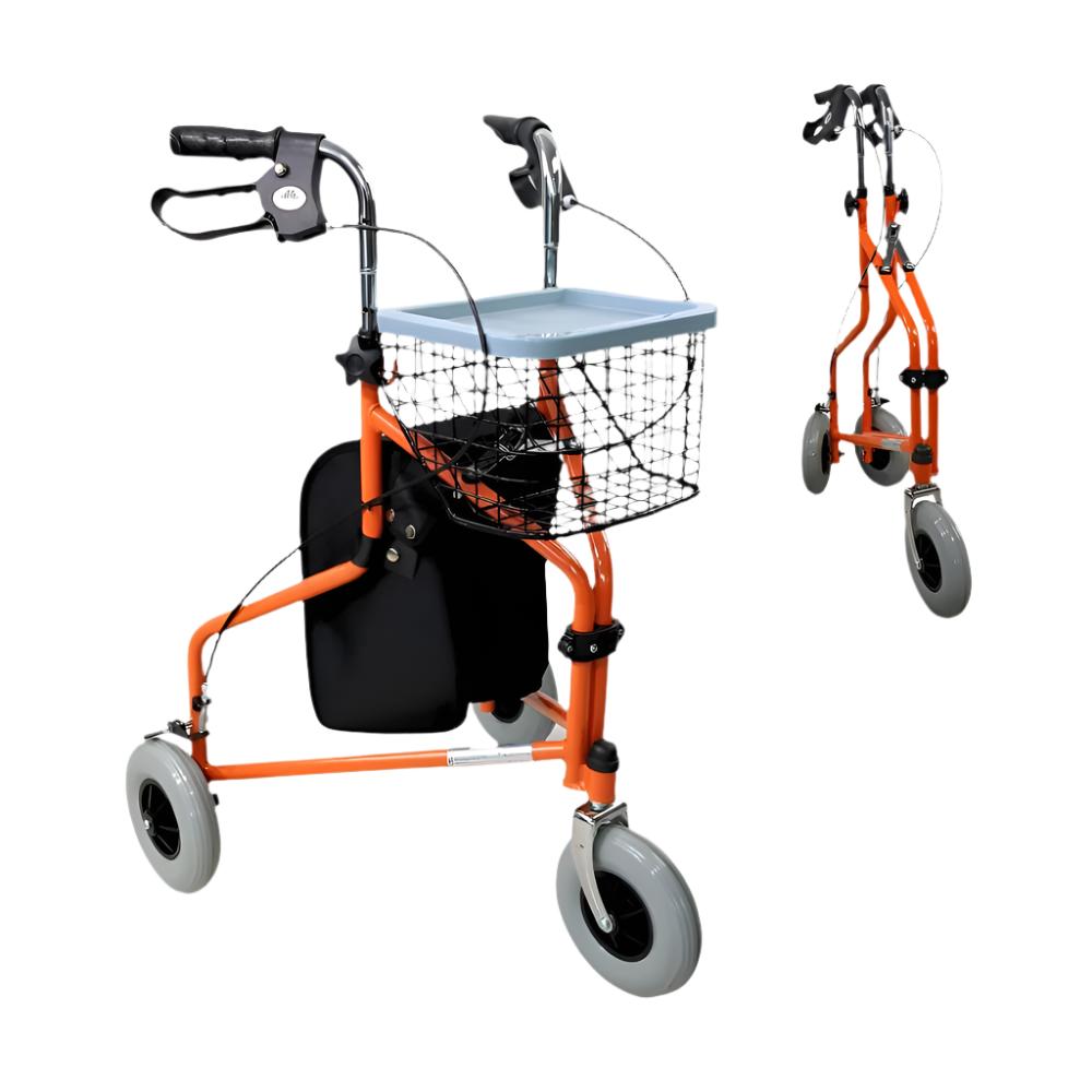 Mobiclinic Walker for Seniors, Foldable, Brakes on the Handles, 3 Whee