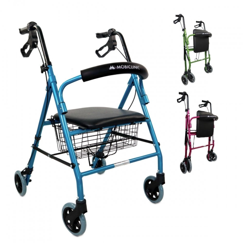 Walker with 4 Wheels | Ultralight Aluminium | Foldable with Brakes | S ...
